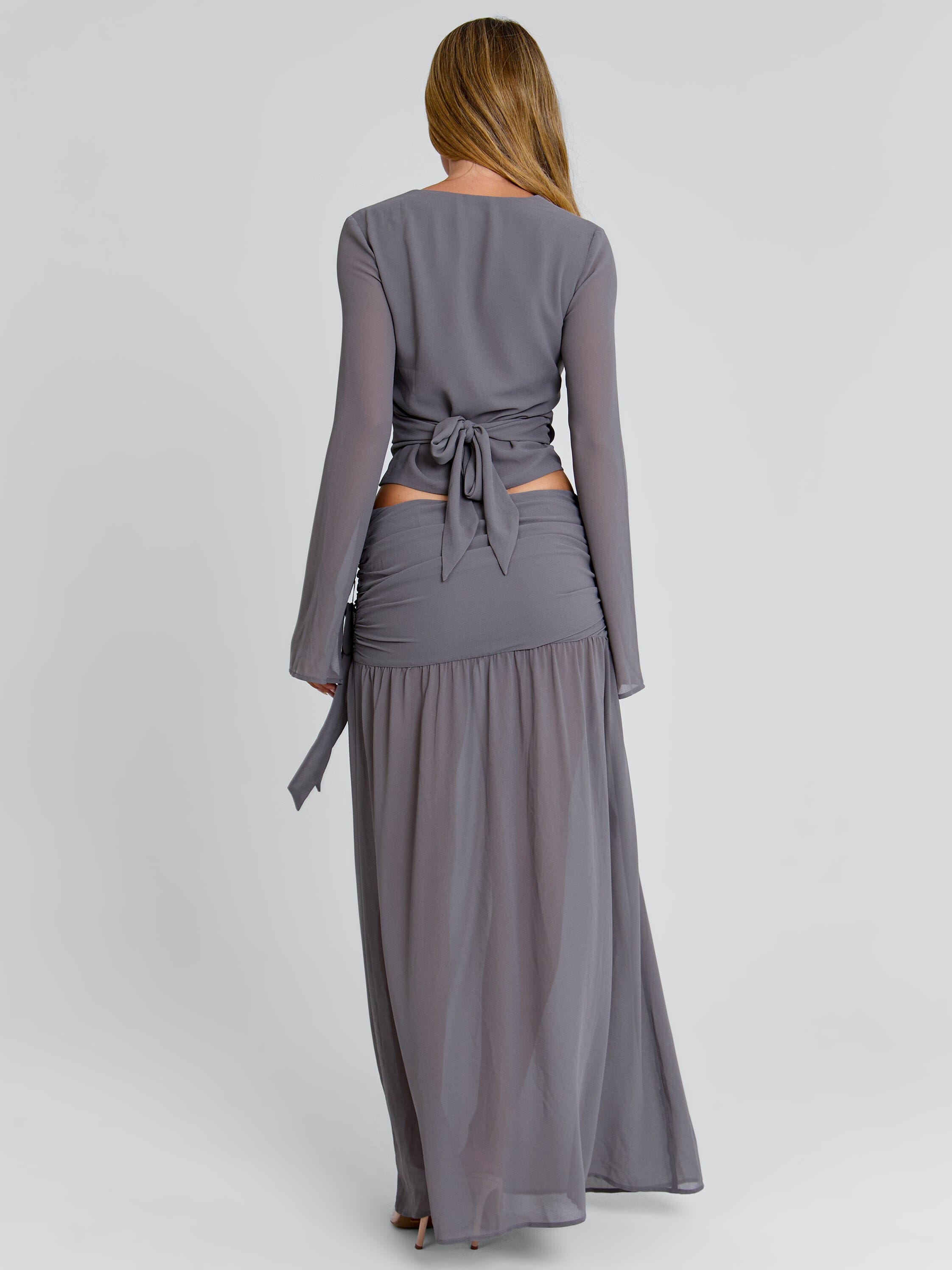 Livvie Maxi Skirt Grey | Outcast UK