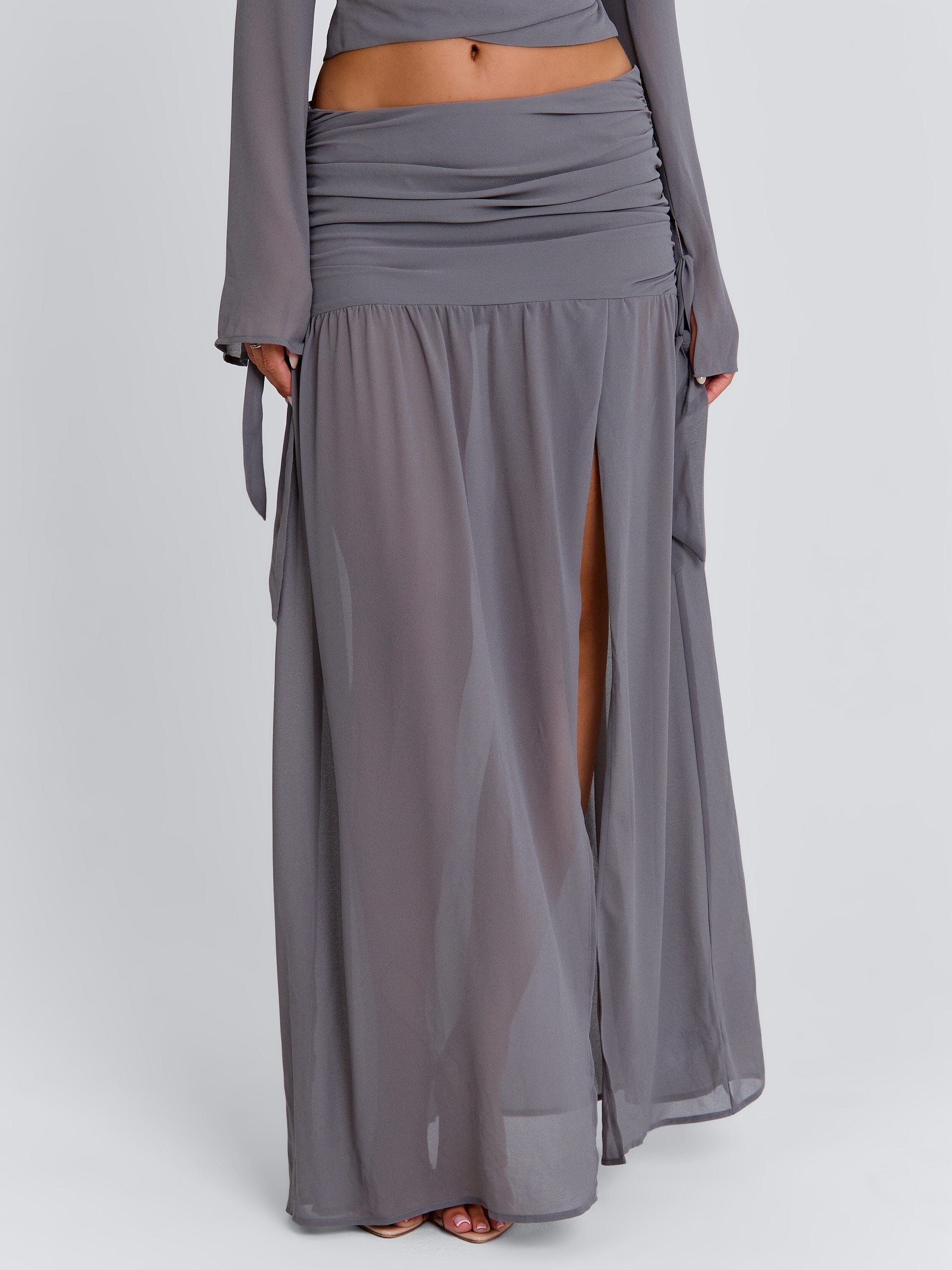 Livvie Maxi Skirt Grey | Outcast UK
