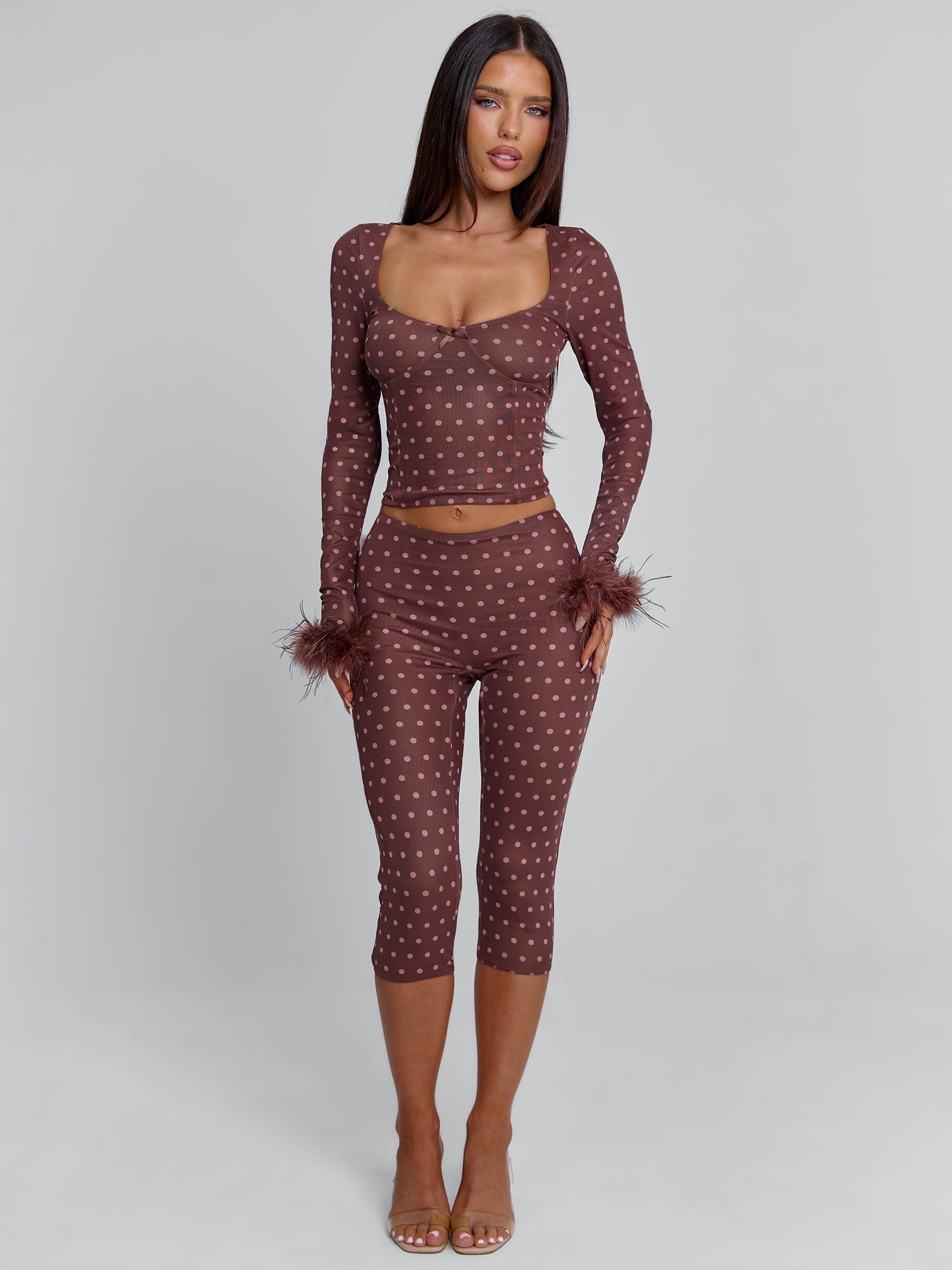 Mahria Pant Brown Polka Dot | Outcast UK