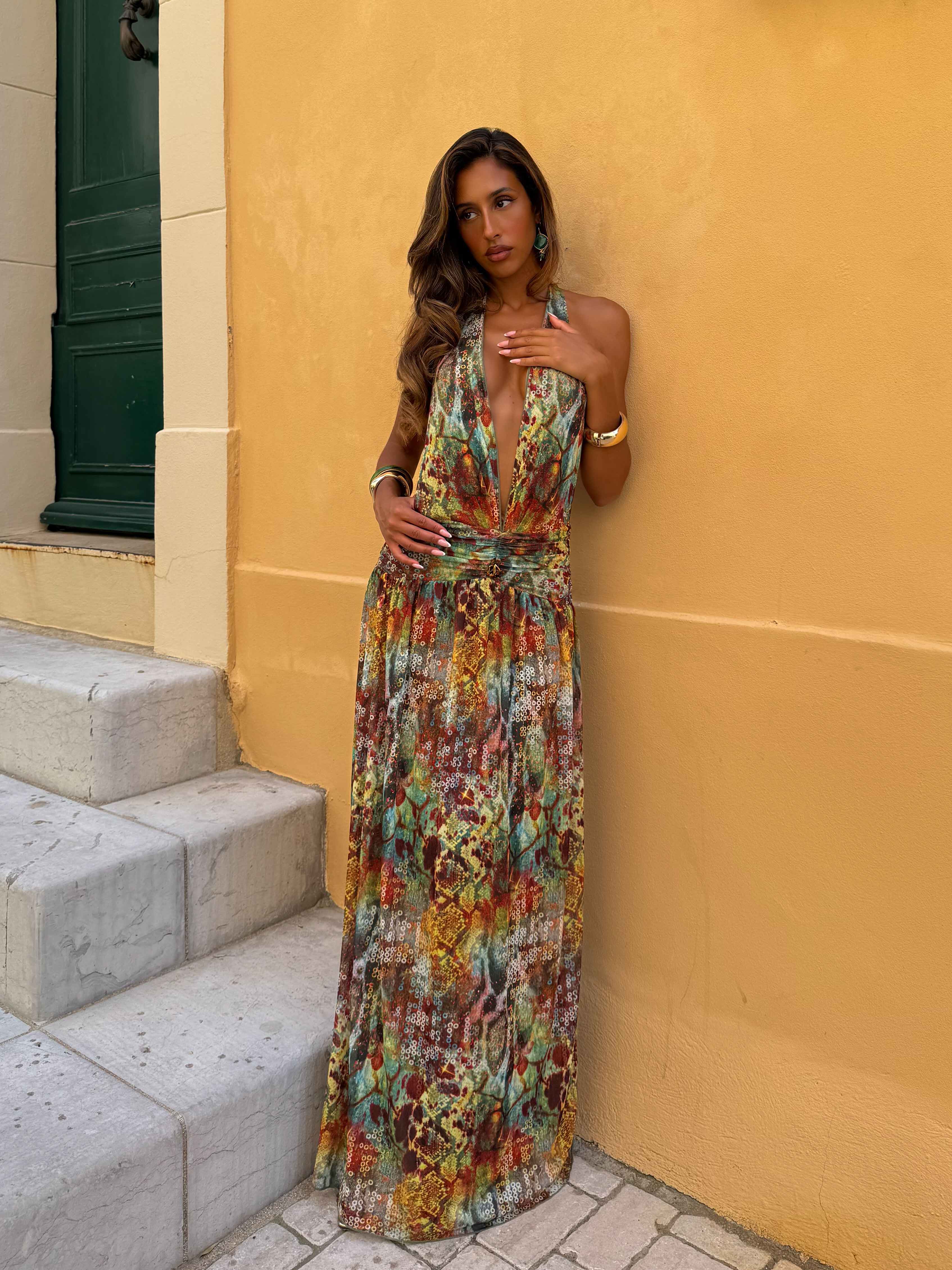 Mirari Maxi Dress Viper | Outcast UK