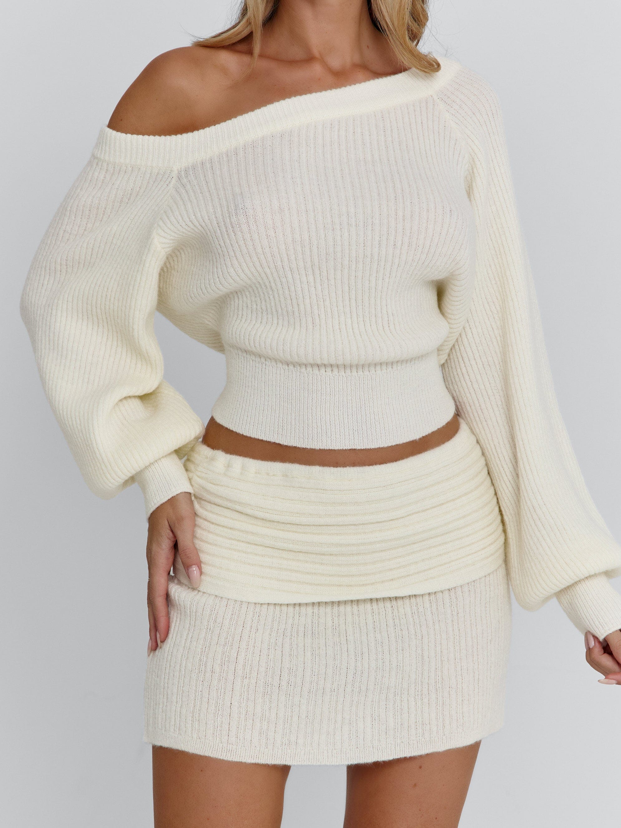 Orena Mini Skirt Ivory | Outcast UK