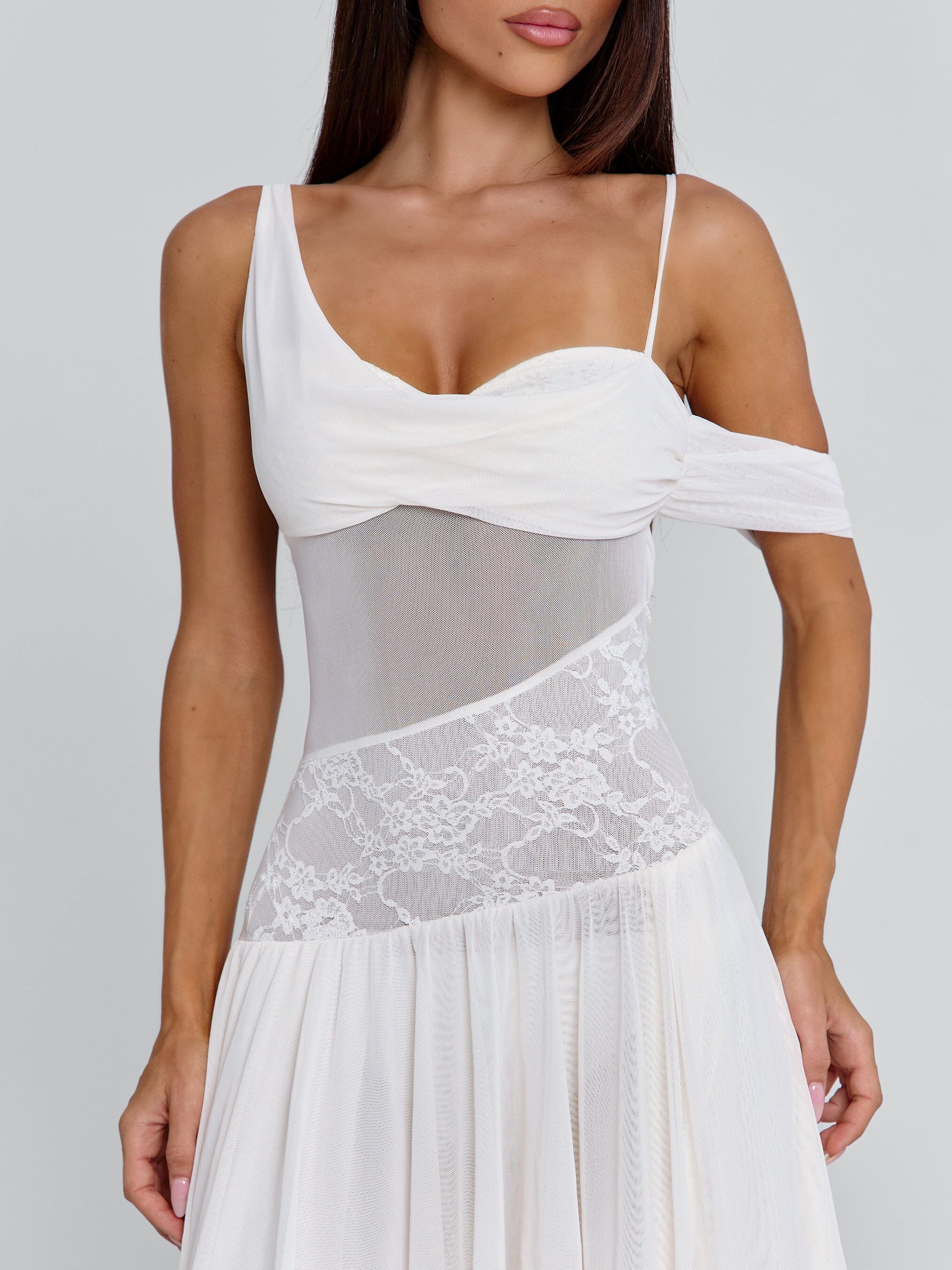 Sinora Maxi Dress Ivory | Outcast UK